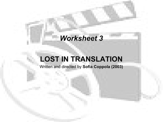 Lost In Translation | PPT