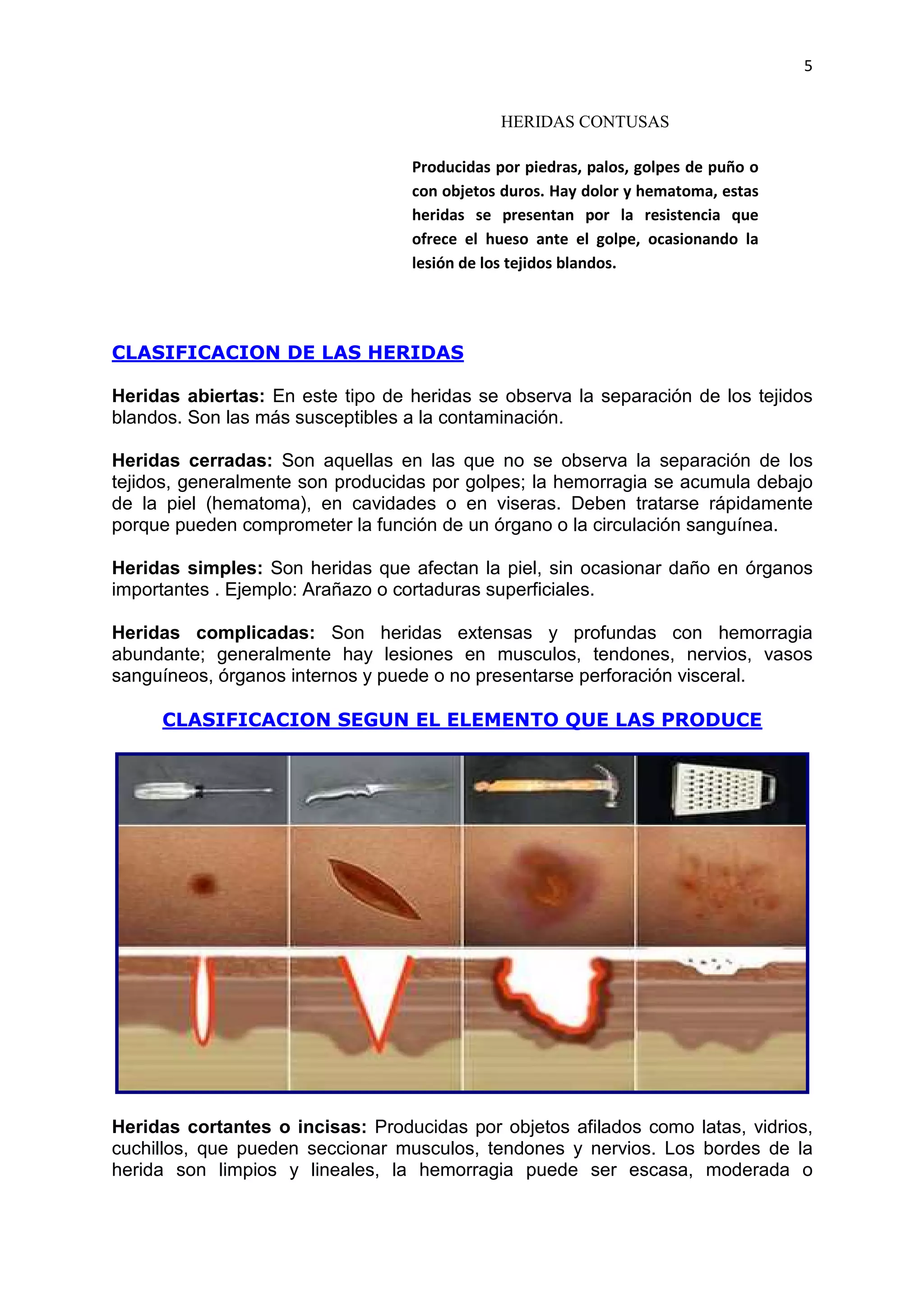 TIPOS DE HERIDAS. CLASE II. Prof. Dr. Luis del Rio Diez | PDF