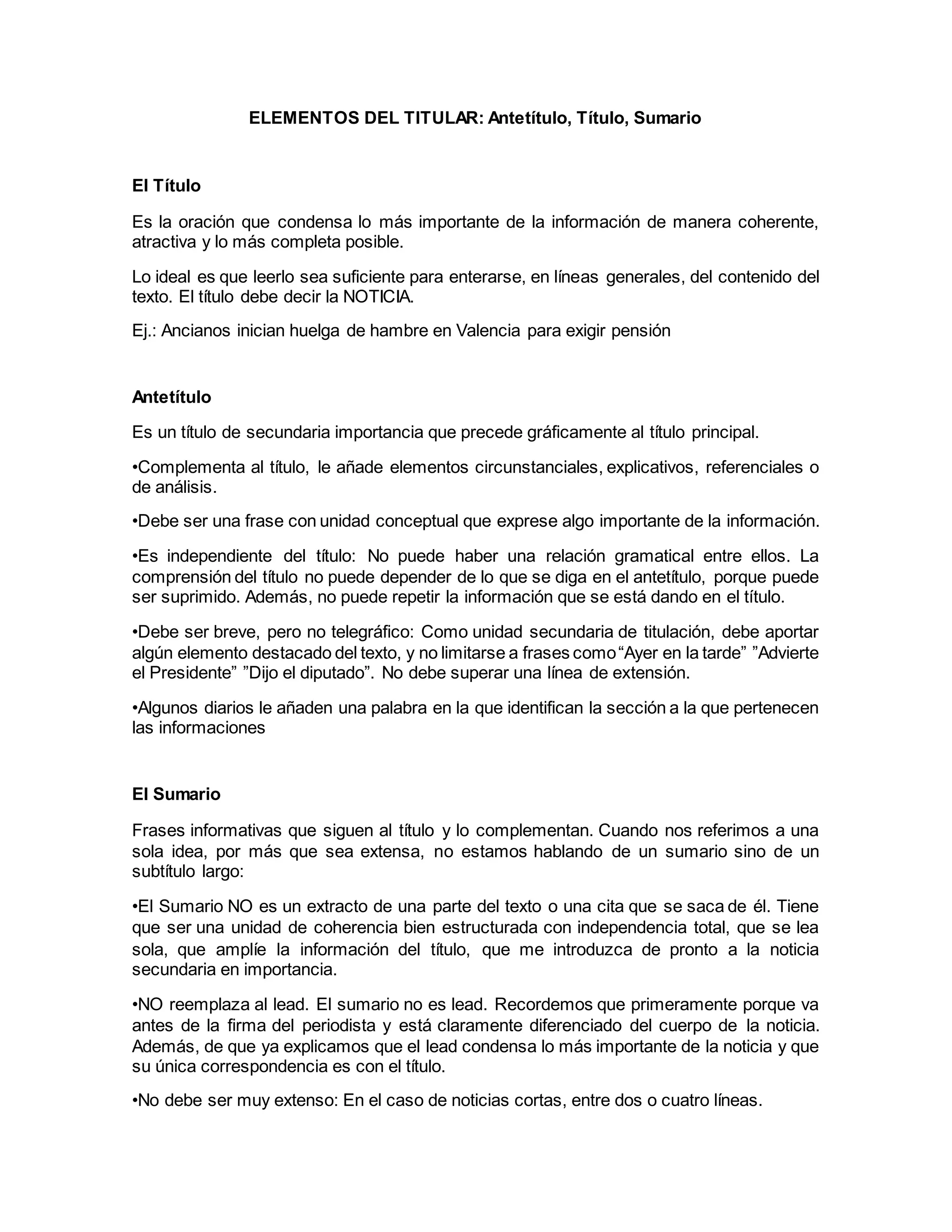Los tipos de lead | DOCX