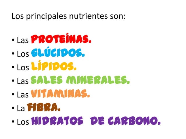 Los tipos de nutrientes | PPTX