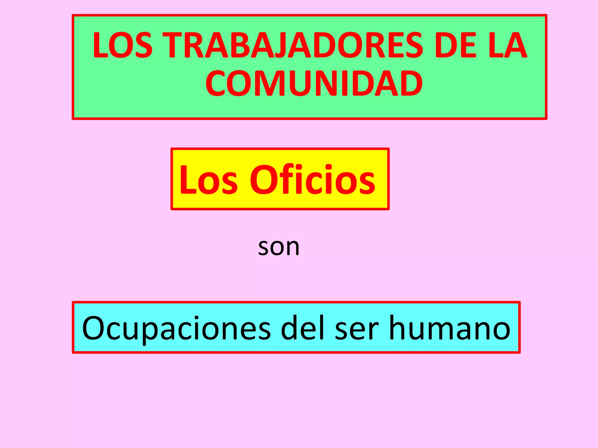 Los trabajadores de la comunidad oficios | PPTX