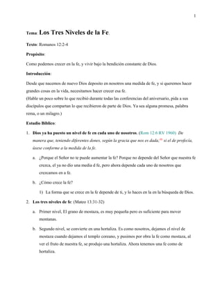 Los tres niveles de la fe | DOC