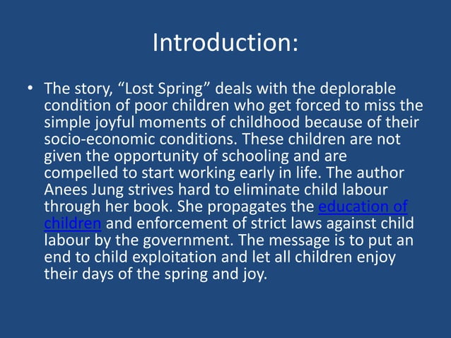 Lost Spring. class 12 TBSE (Ranjan Debnath) | PPTX