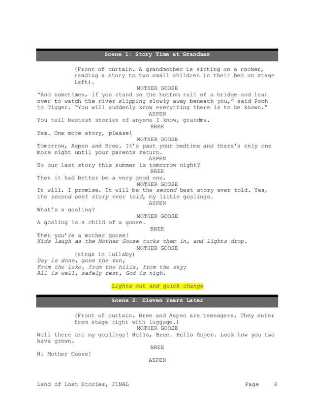Free Middleschool Play Script (Land of Lost Stories) | DOCX