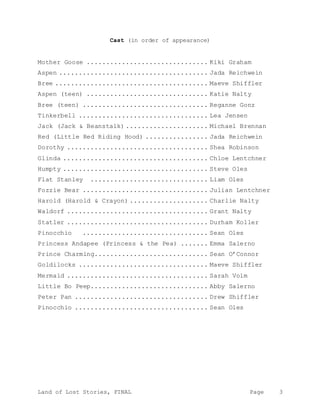 Free Middleschool Play Script (Land of Lost Stories) | PDF