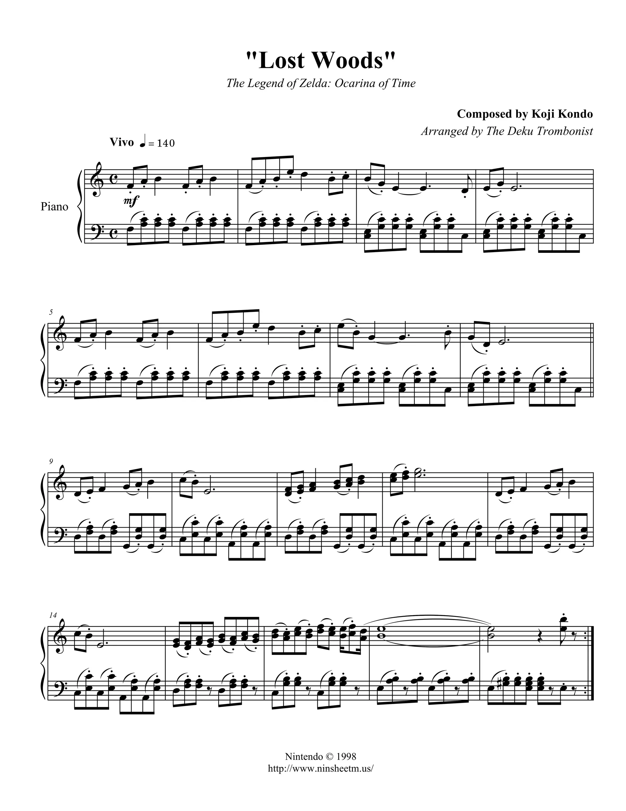 Lost woods for piano | PDF