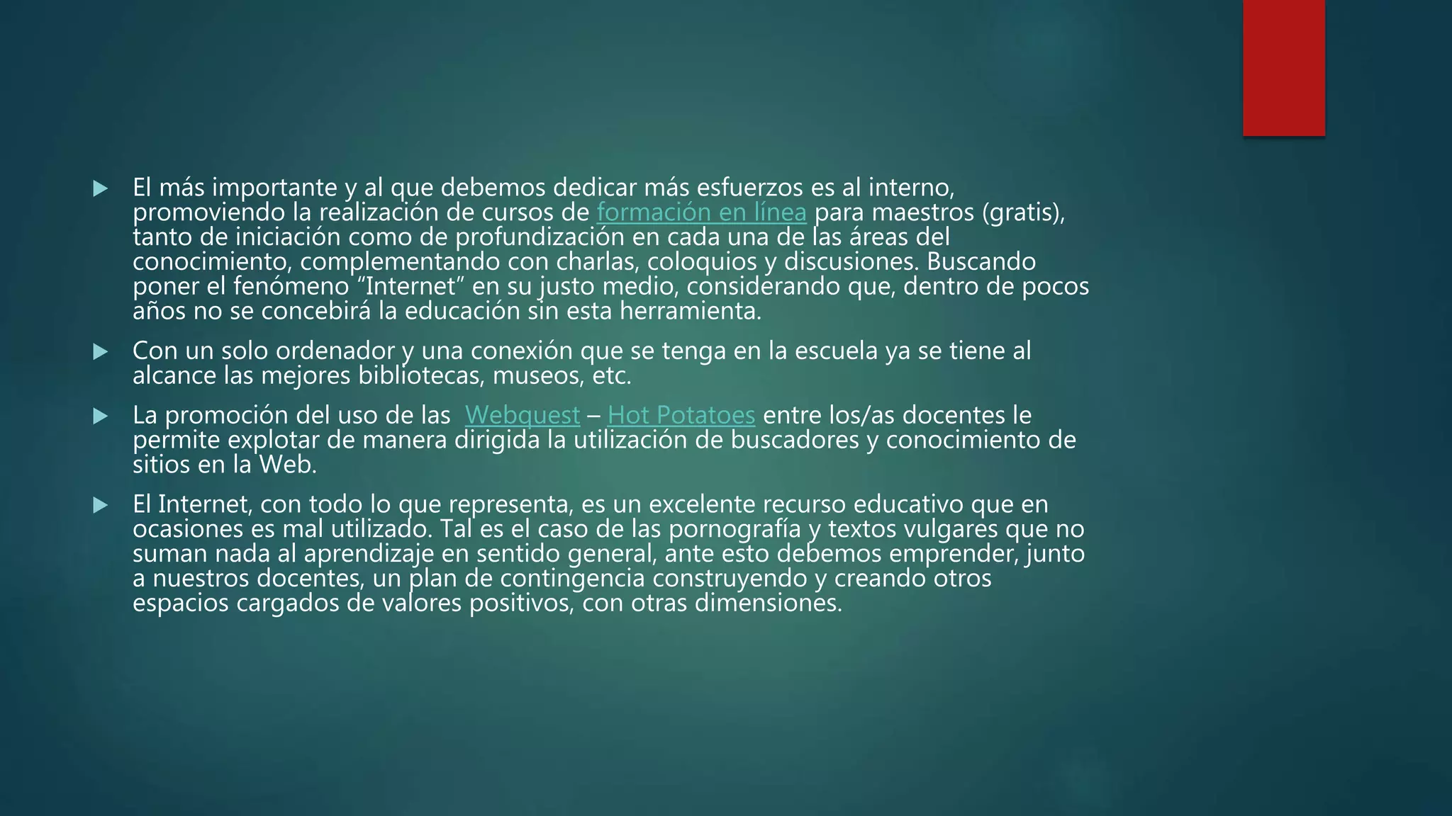 Los usos de internet en la educacion | PPT