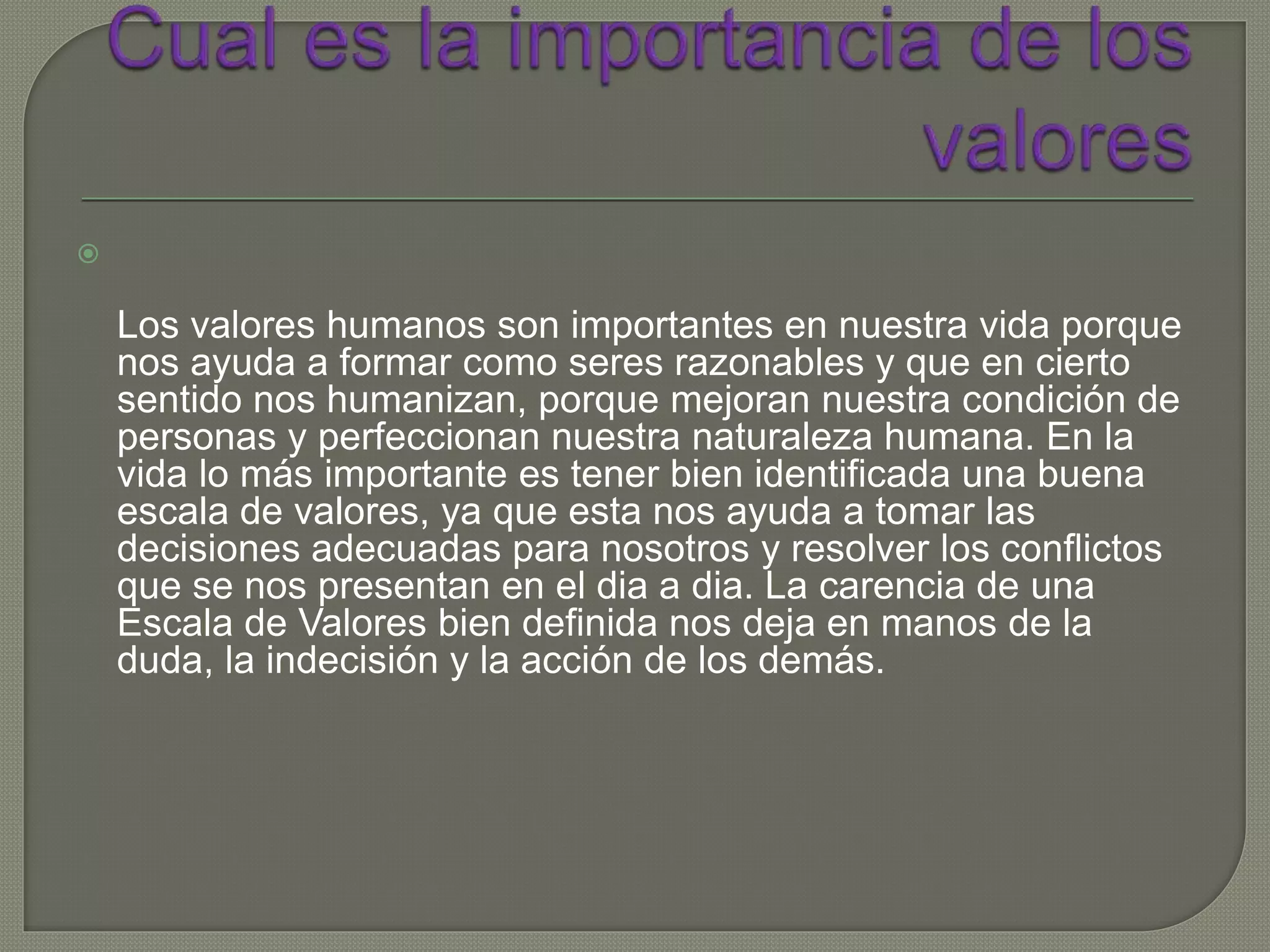 Los valores | PPT