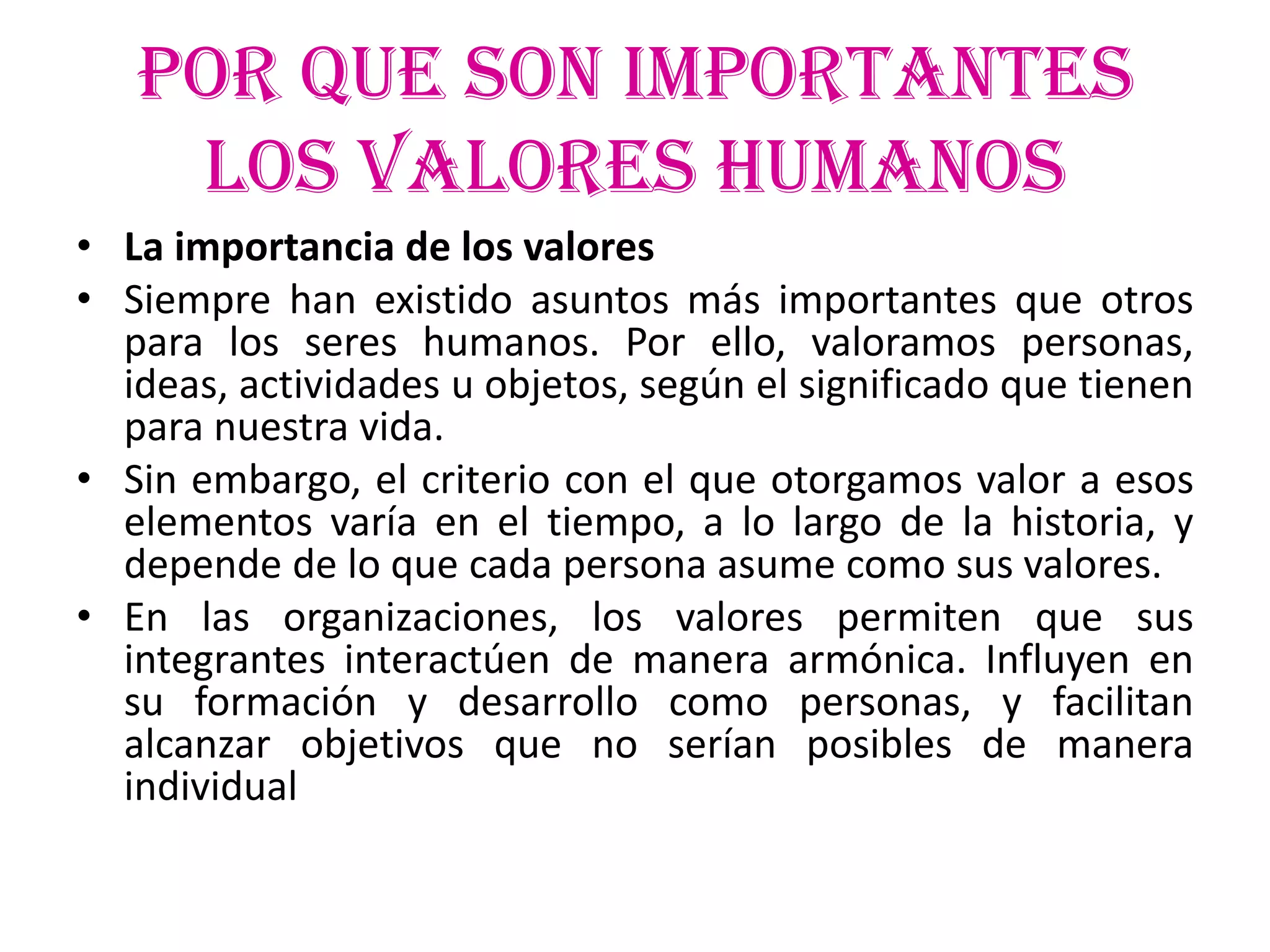 Los valores | PPTX