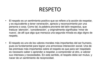 VALORES IMPORTANTES PARA LA VIDA | PPTX