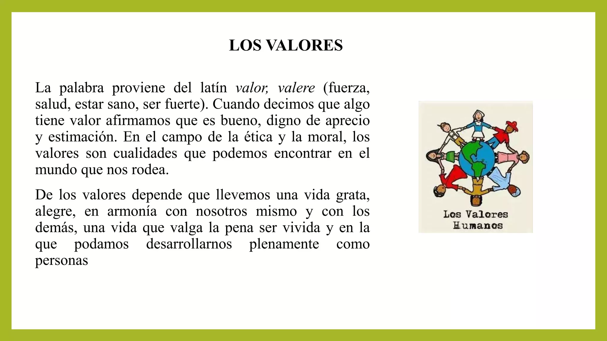 Los valores | PPT
