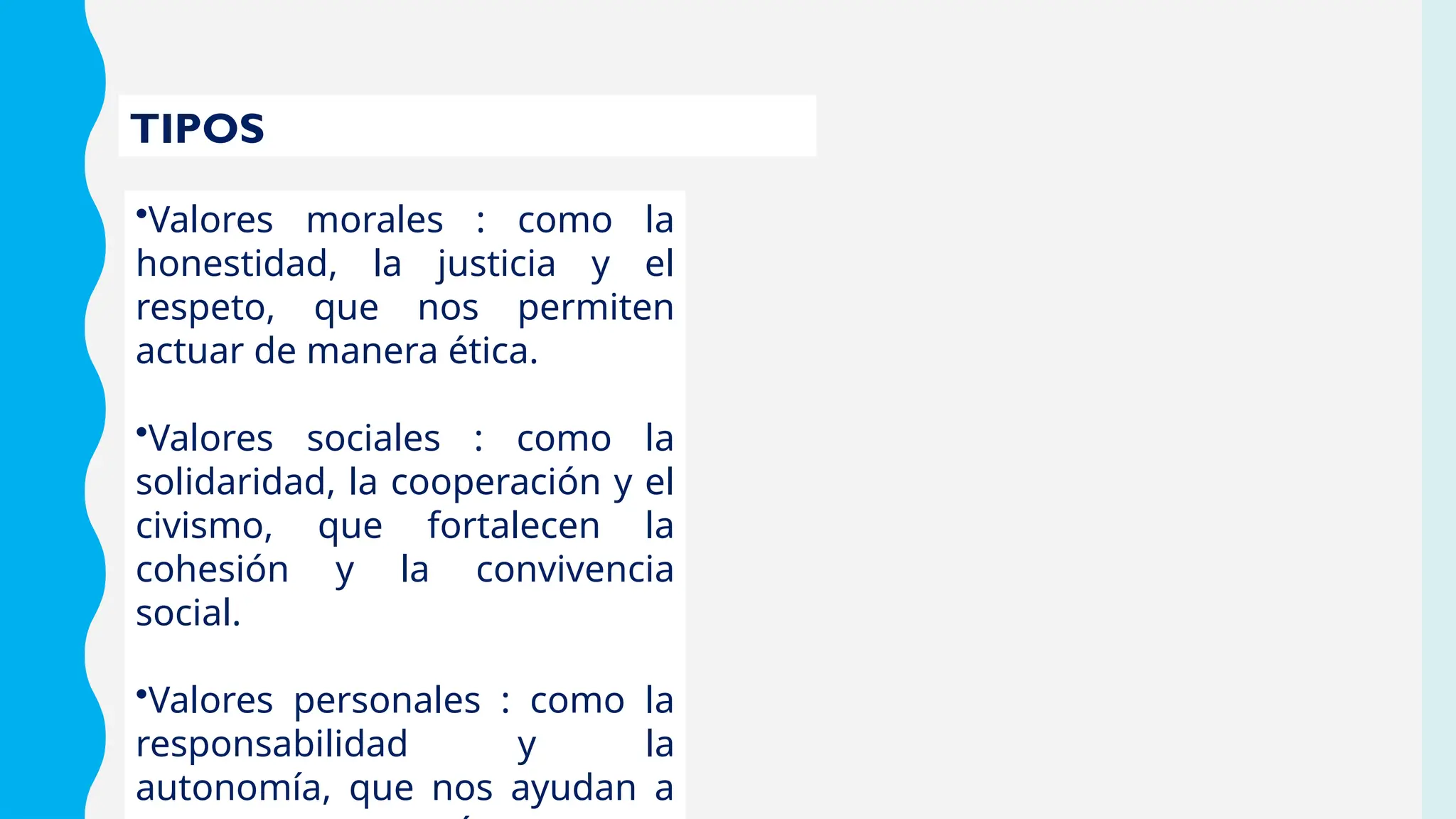LOS VALORES, DEFINICION Y TIPOS, IMPORTANCIA.pptx