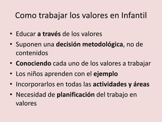 Los valores en la educación infantil | PPTX