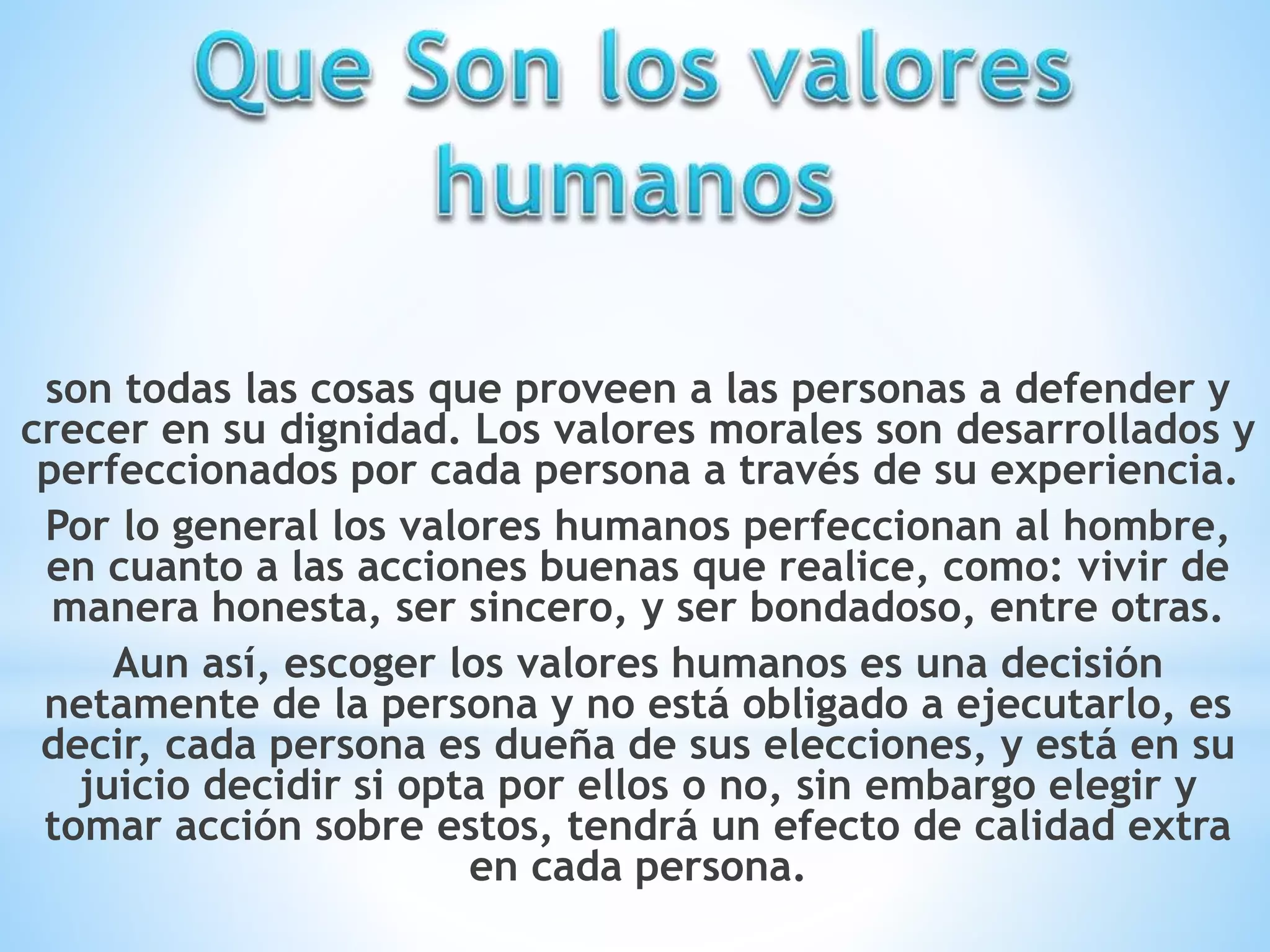Los valores humanos | PPT