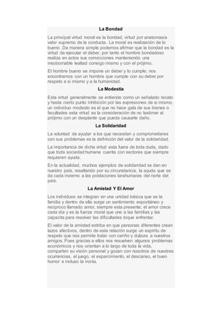 Los valores universales | DOCX