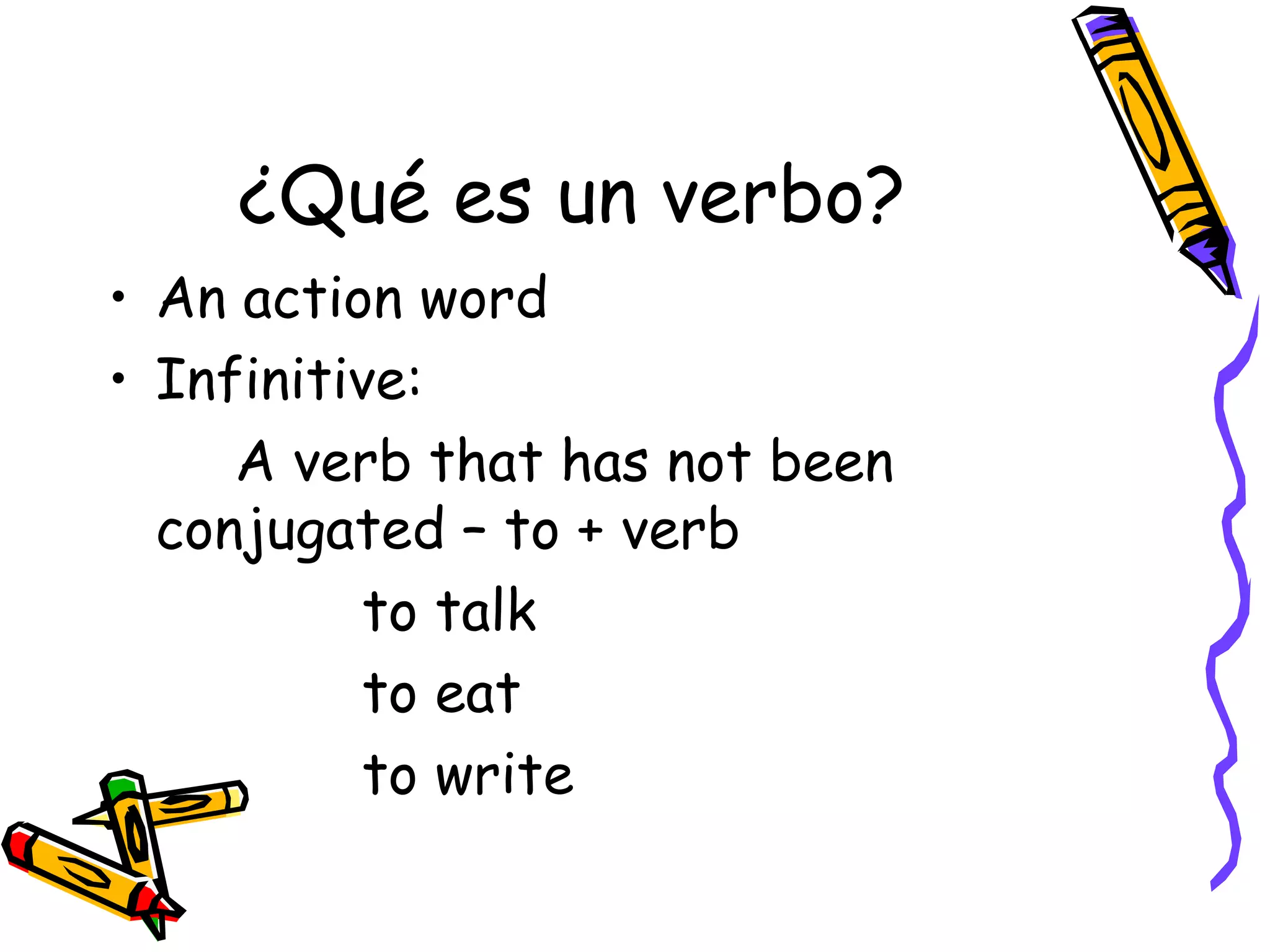 Los verbos regulares en español | PPT