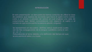 La Conjugacion del Verbo Regular | PPTX