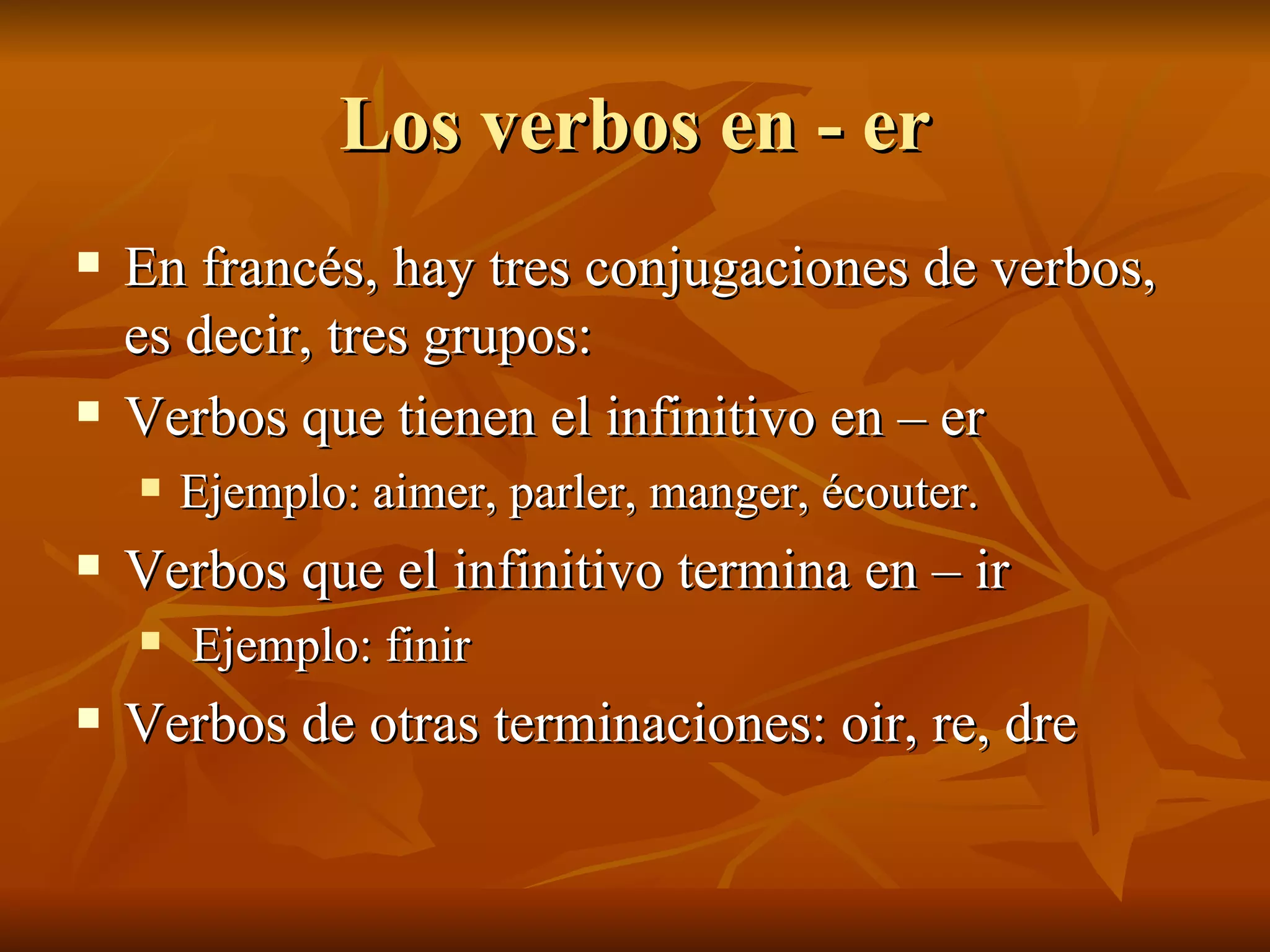 Los verbos en er | PPT