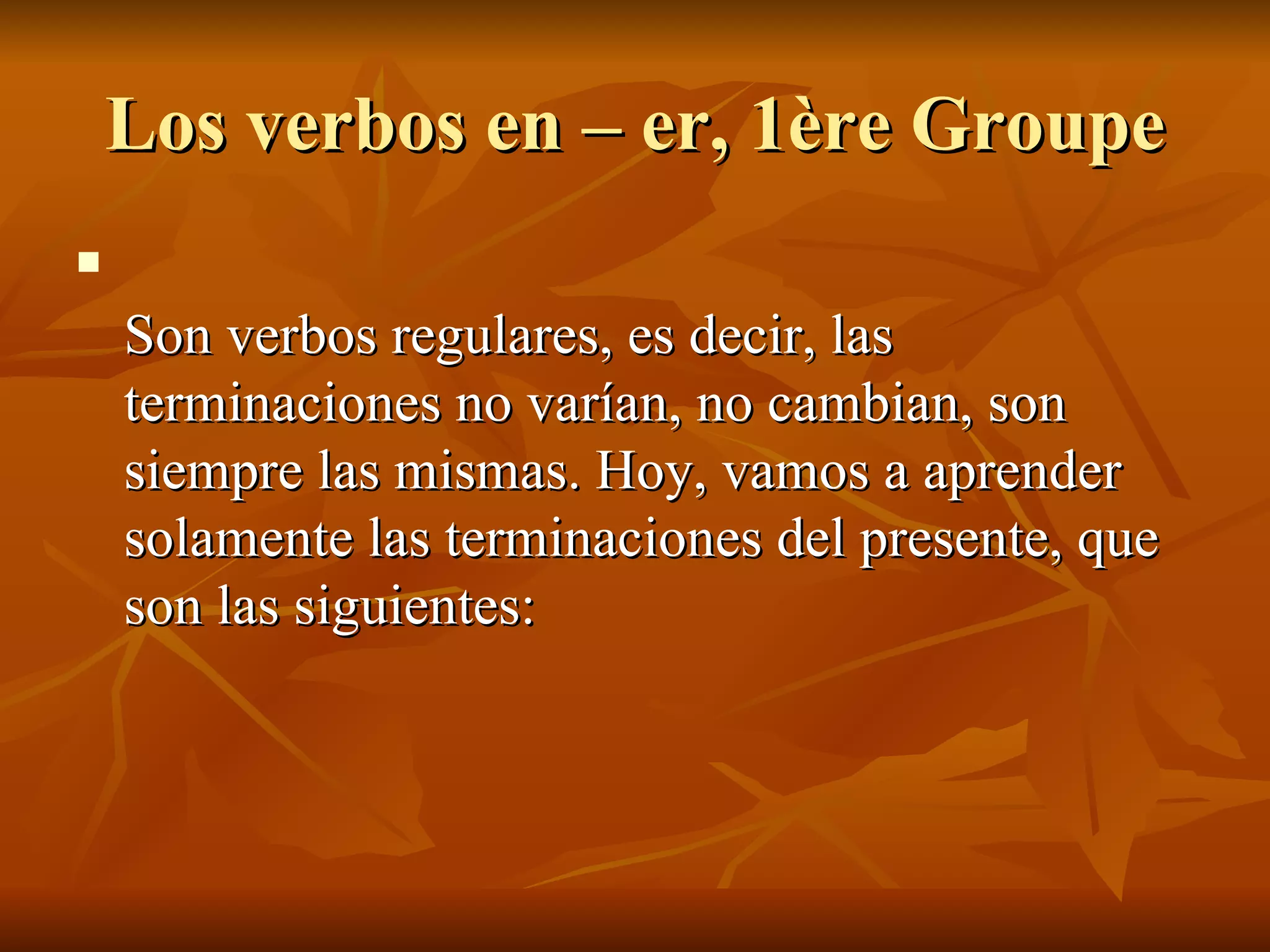 Los verbos en er | PPT