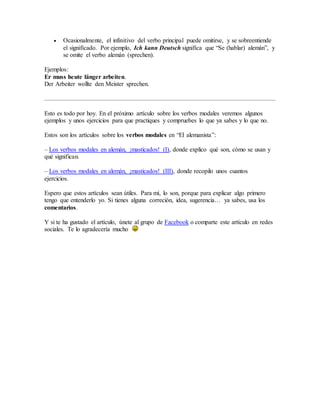 Los verbos modales en alemán conjugacion | DOCX