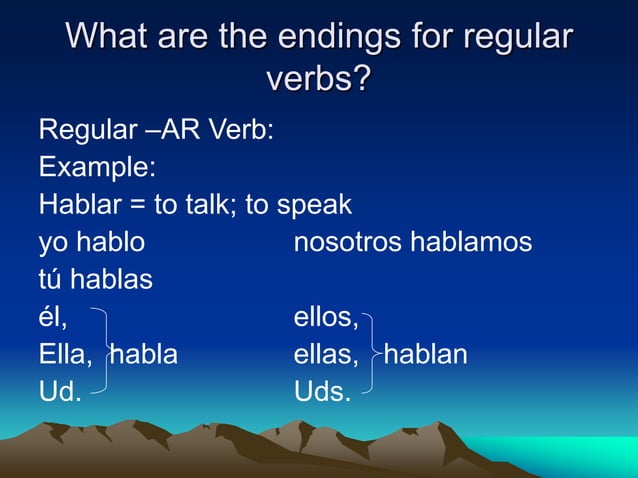 Los verbos regulares en el presente.ppt