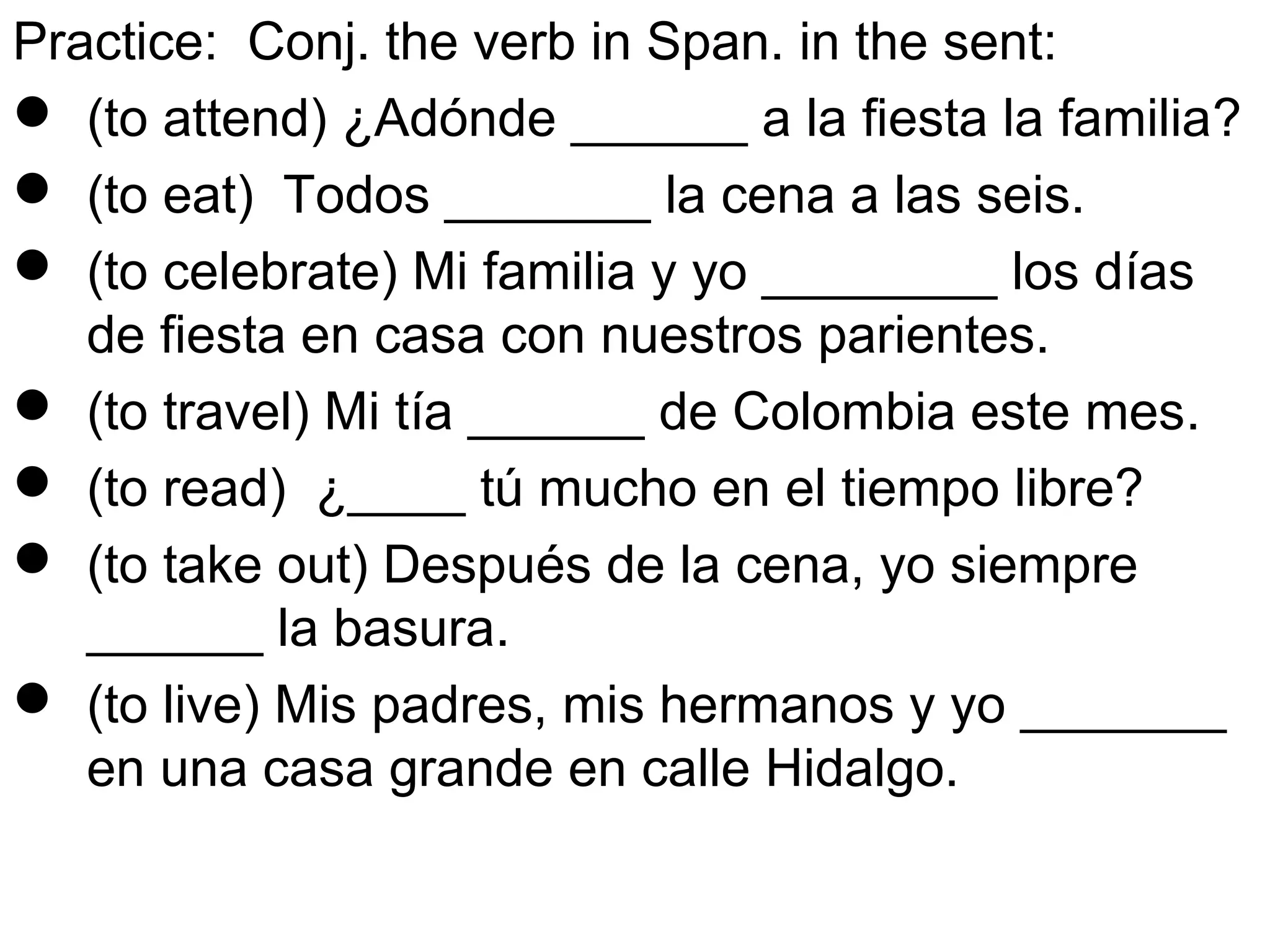 Los verbos regulares en presente | PPT