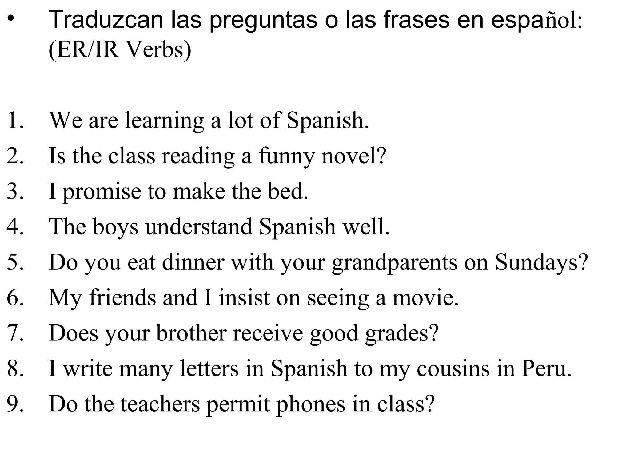 Los verbos regulares en presente | PPT