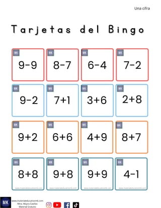 ≫ Lotería de Sumas y Restas para Imprimir 【PDF Gratis】💎 Explore o ...