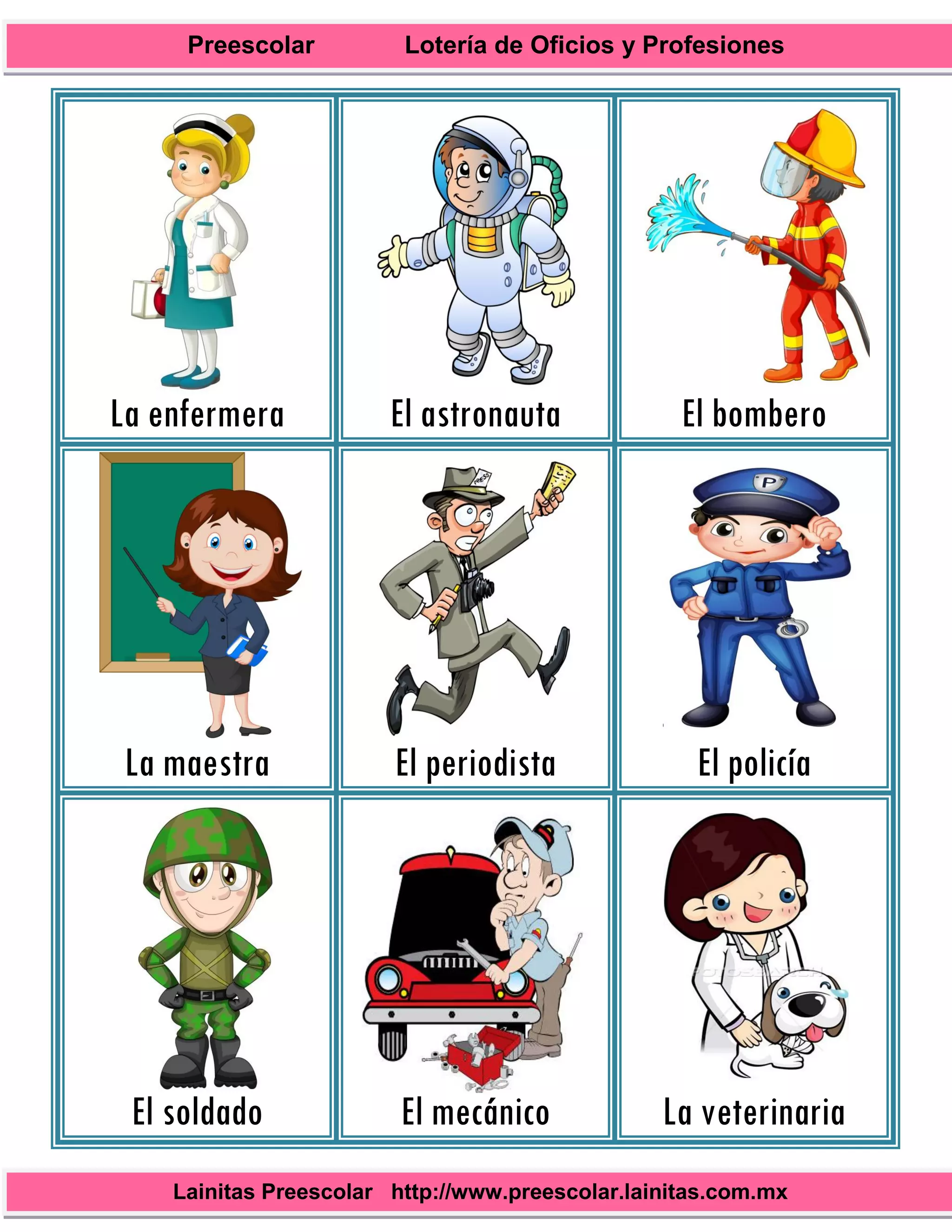 Loteria oficios-y-profesiones-pdf | PDF