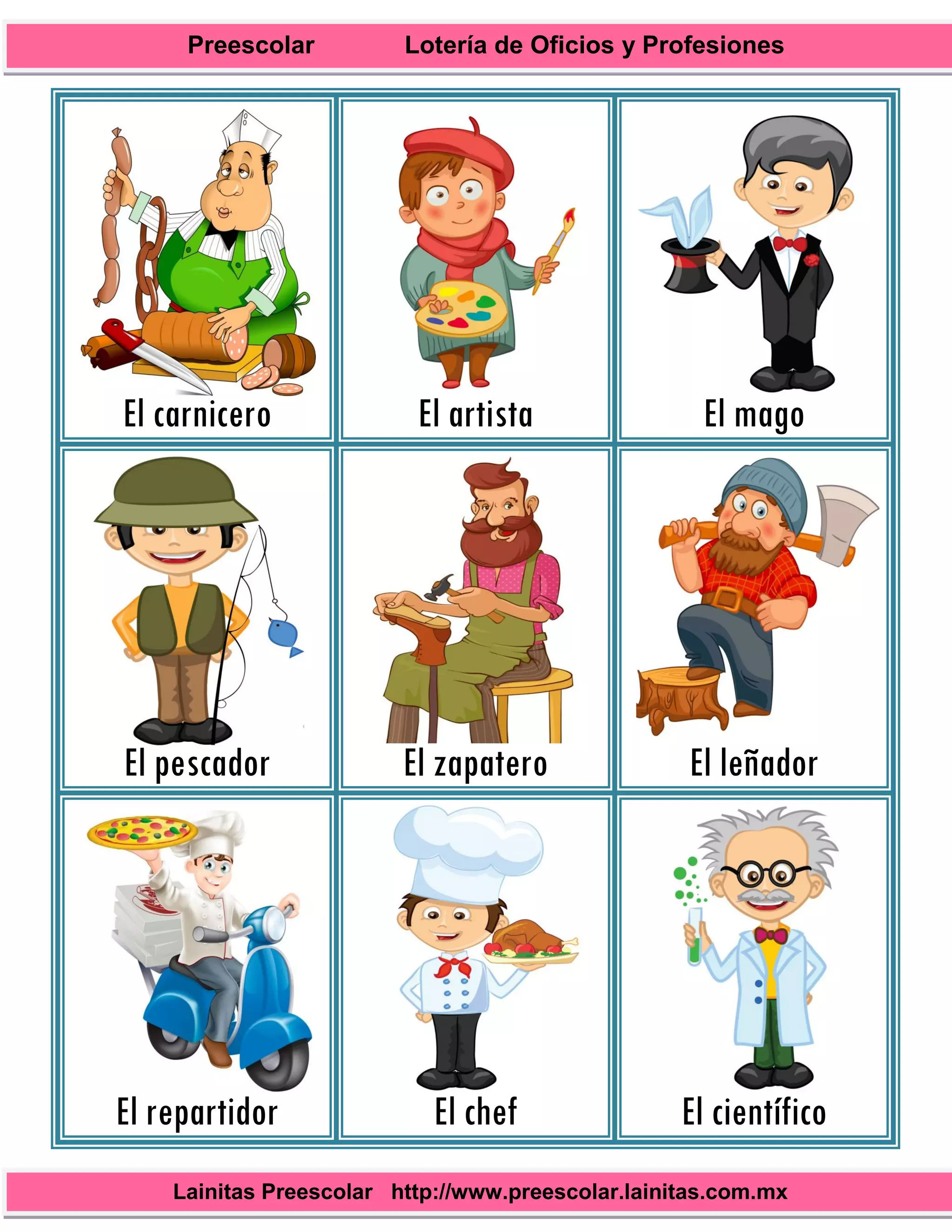 Loteria oficios-y-profesiones-pdf | PDF