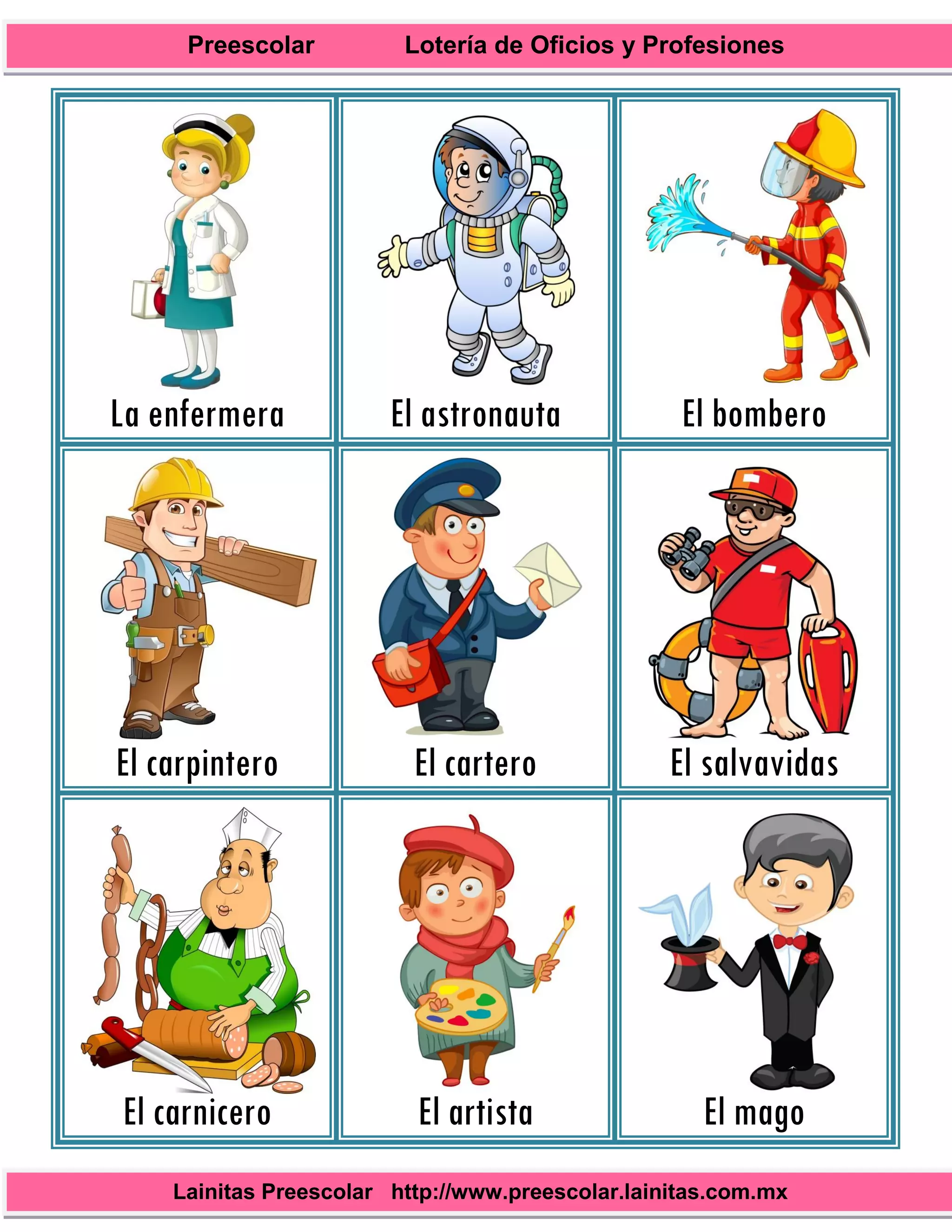 Loteria oficios-y-profesiones-pdf | PDF