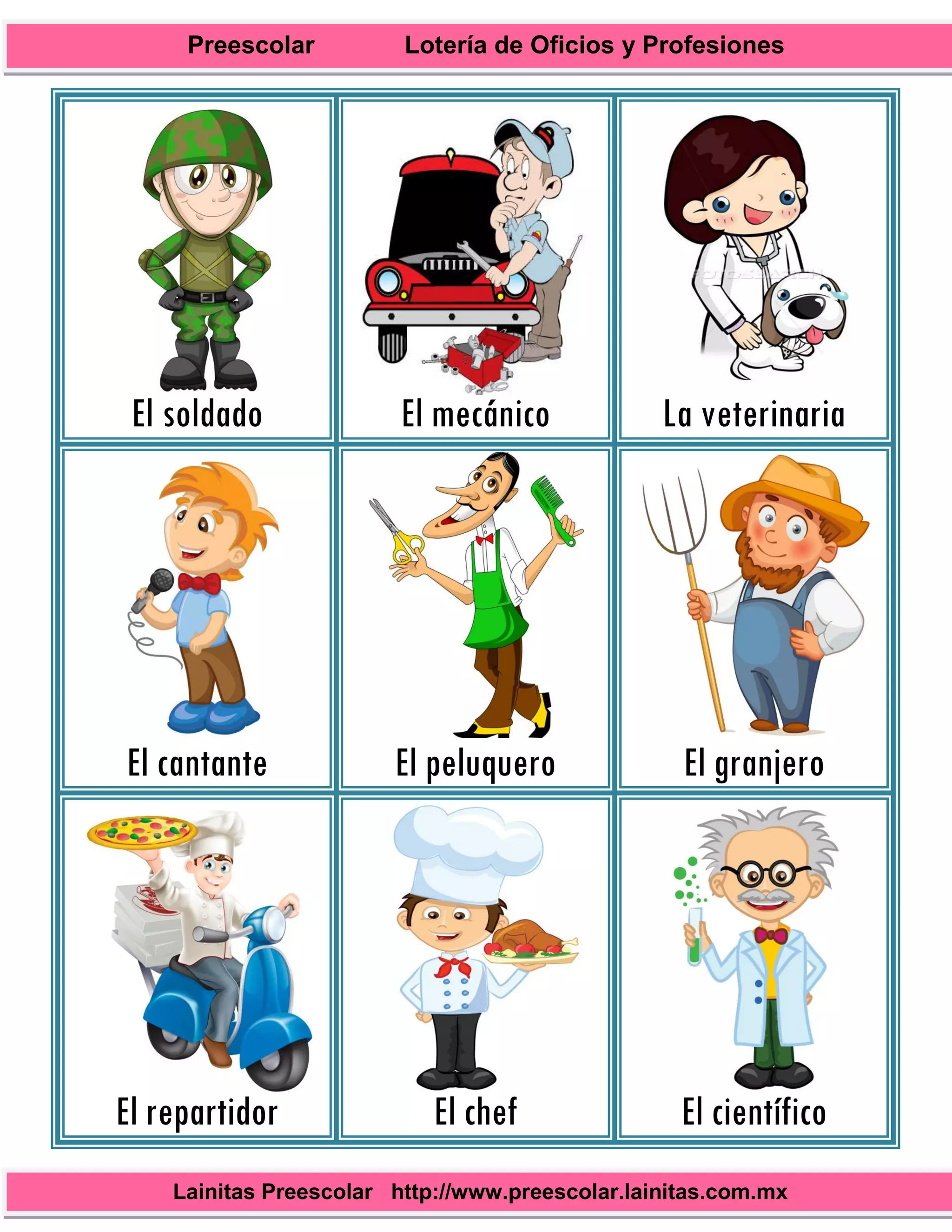 Loteria oficios-y-profesiones-pdf | PDF