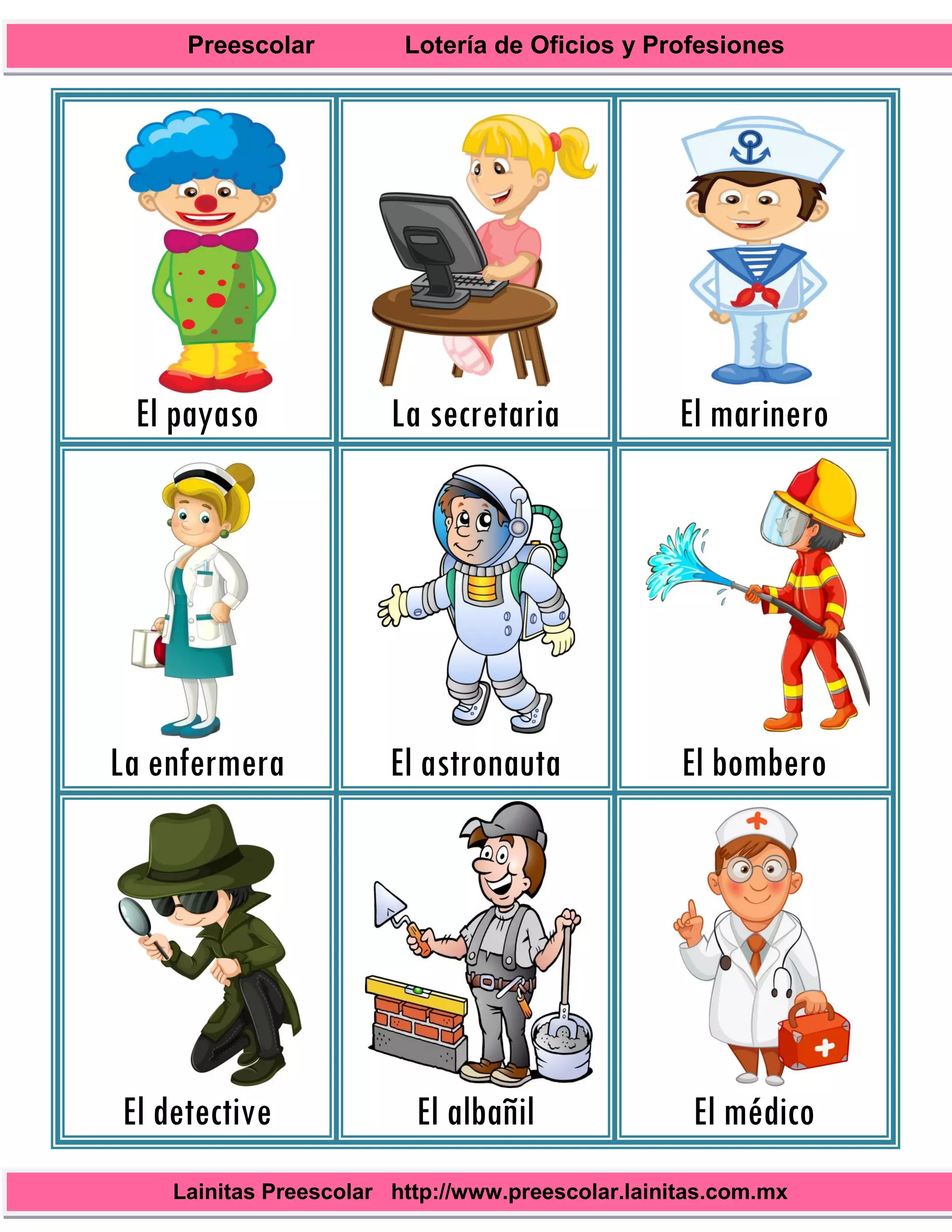 Loteria oficios-y-profesiones-pdf | PDF