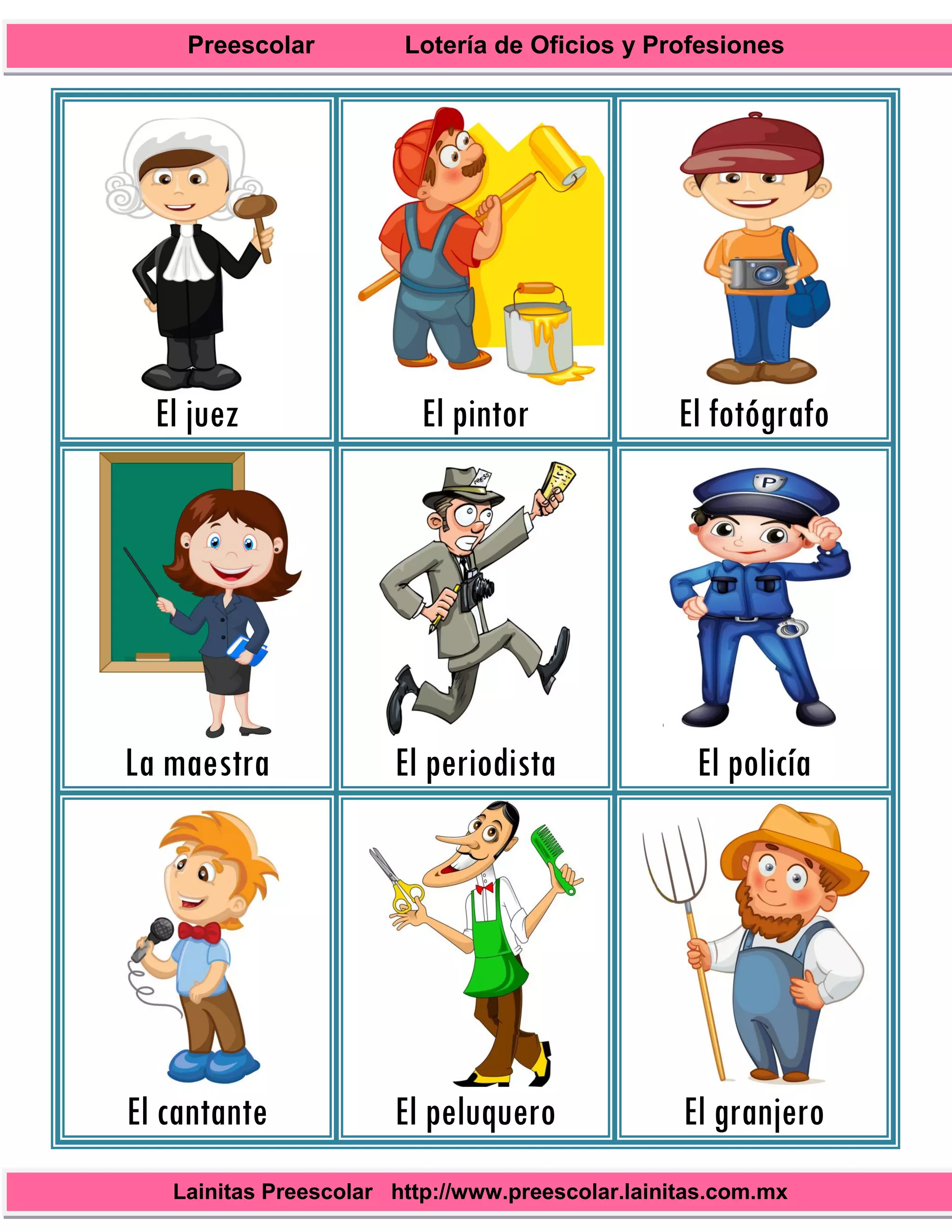 Loteria oficios-y-profesiones-pdf | PDF