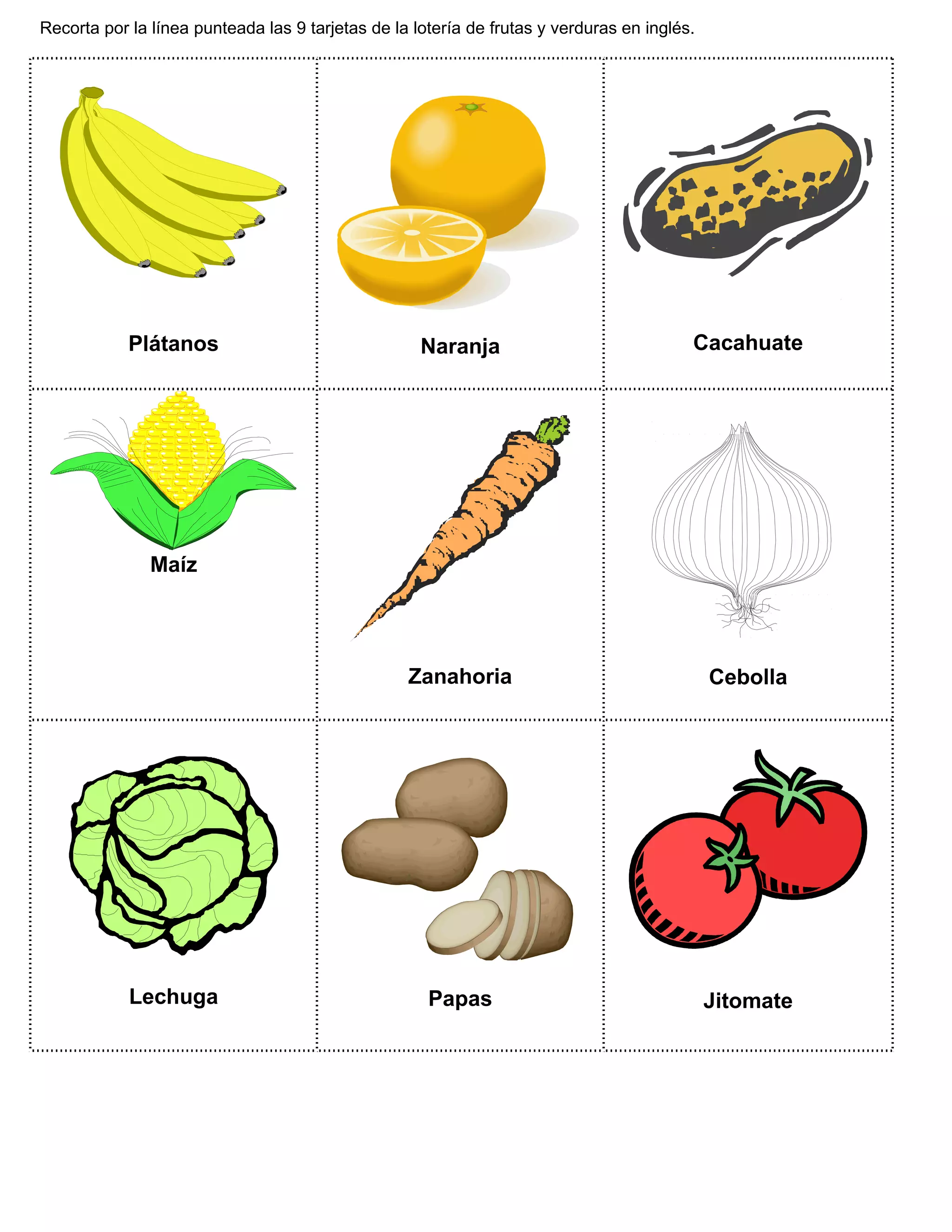 Loteria de frutas_y_verduras_español | DOC