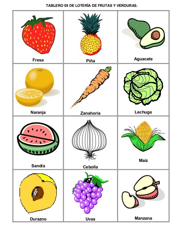 Loteria de frutas_y_verduras_español