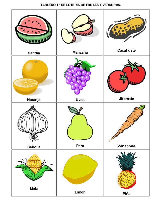Loteria de frutas_y_verduras_español