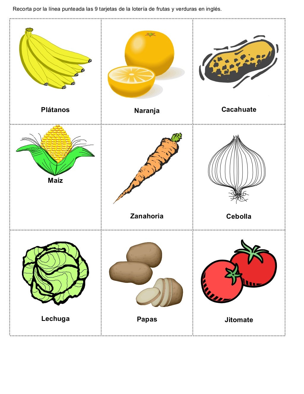 Loteria de frutas_y_verduras_español