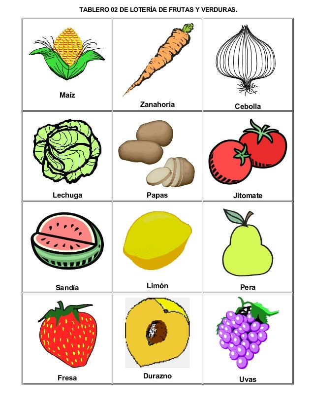 Loteria de frutas_y_verduras_español