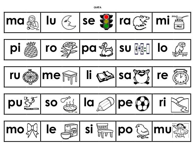 Loteria De Silabas Para Imprimir