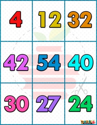 Loteria tablas de multiplicar | PDF