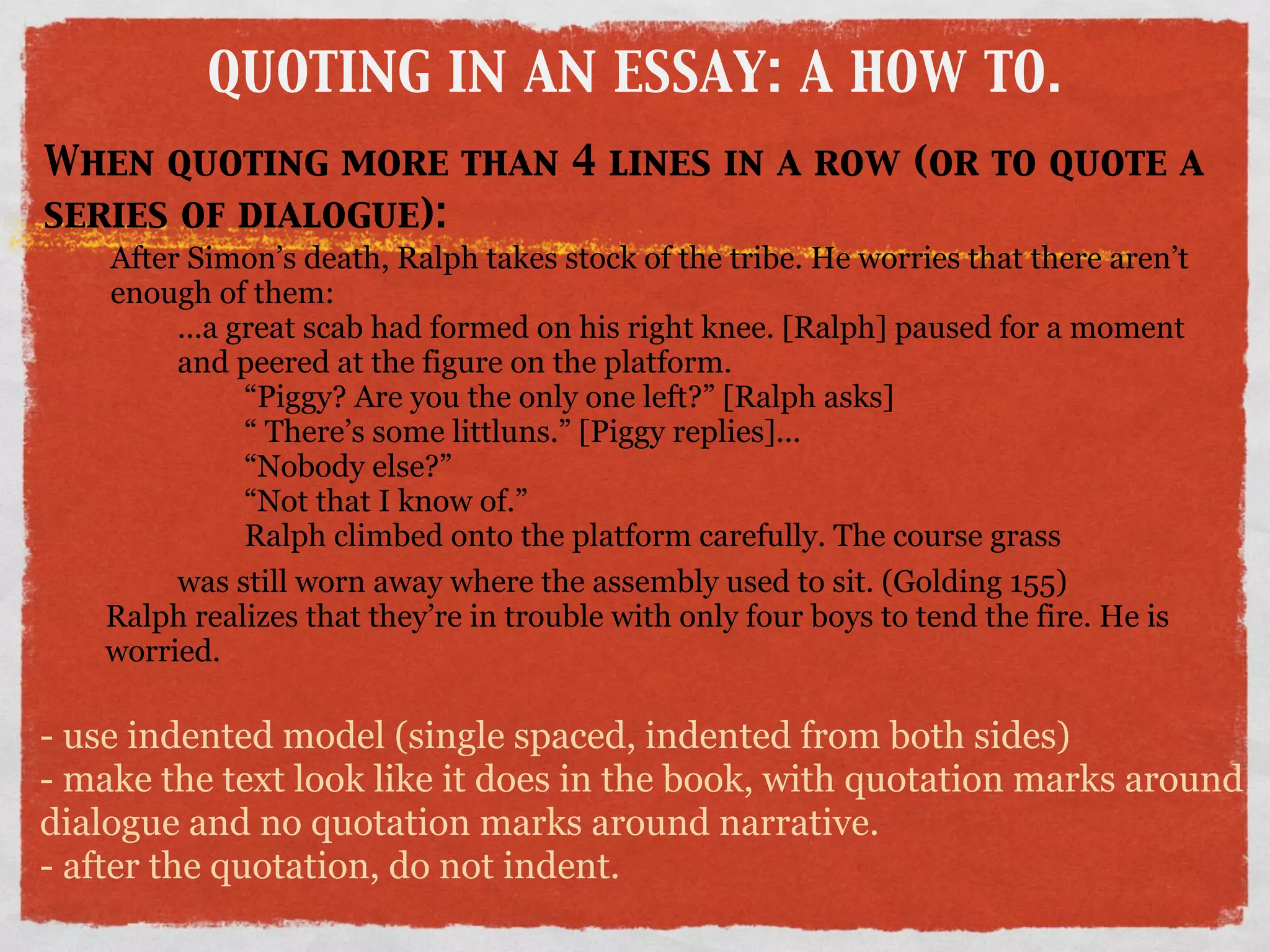 Lotf how to quote | PPT