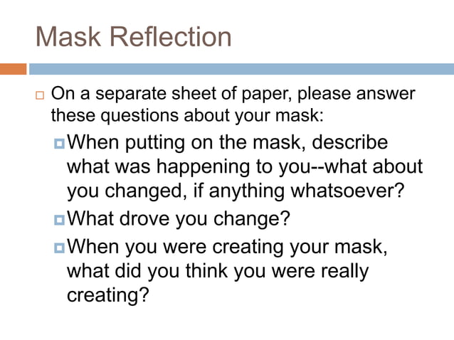 Lotf masks reflection | PPT