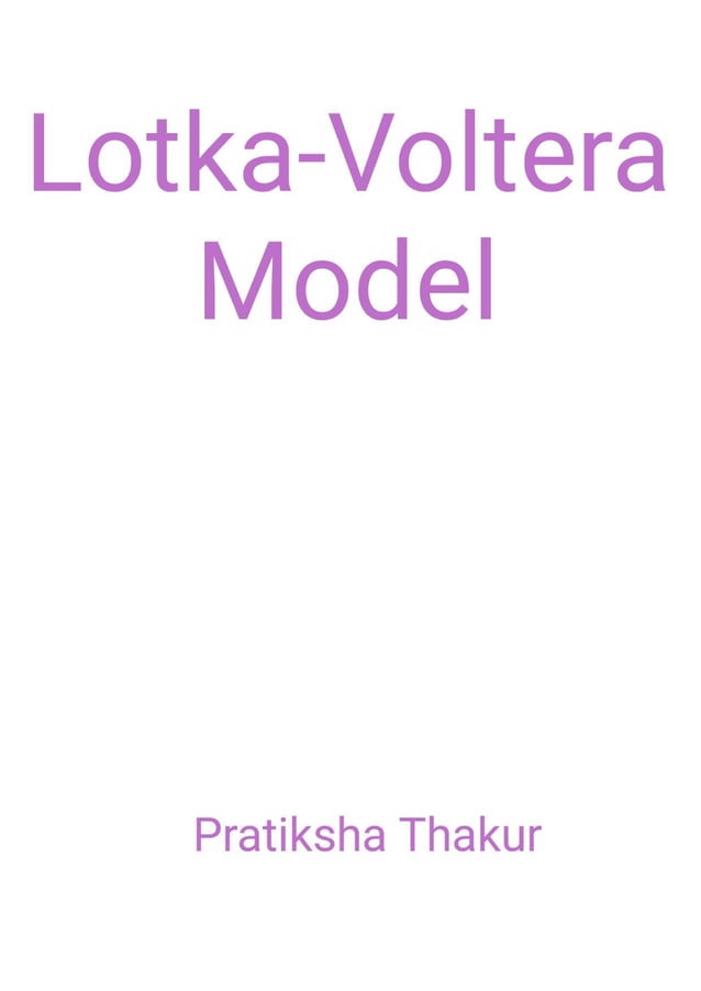 Lotka - Voltera Model of Interspecific Competition | PDF