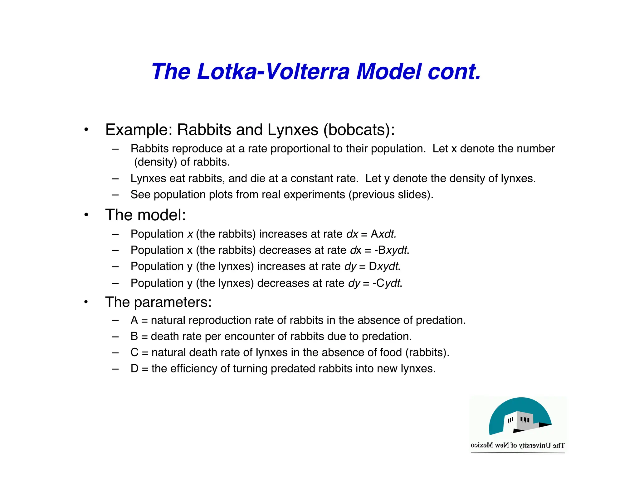 Lotka-Volterra model ( Predator prey model) | PDF