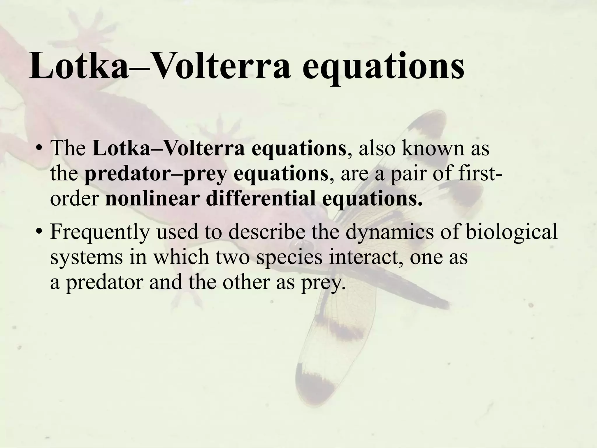 Lotka volterra model | PPTX