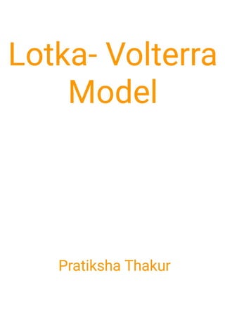 Lotka - Volterra Model | PDF