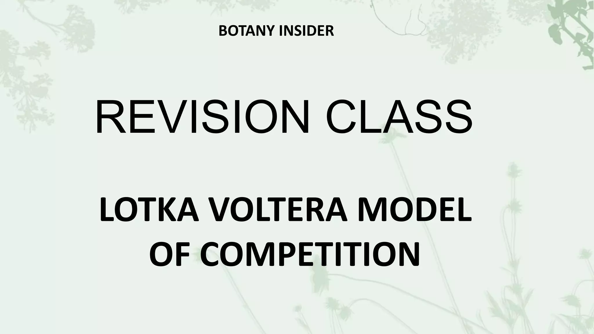 Lotka voltera Model of competition | PPTX