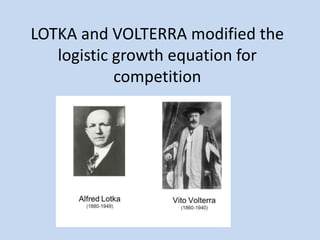 Lotka volterra model of competition | PPT