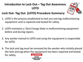 ONTAP - Lock Out, Tag Out | PPTX | Medical Health
